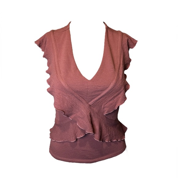 American Rag | Tops | American Rag Cie Muave Ruffle Sleeve Front Style ...